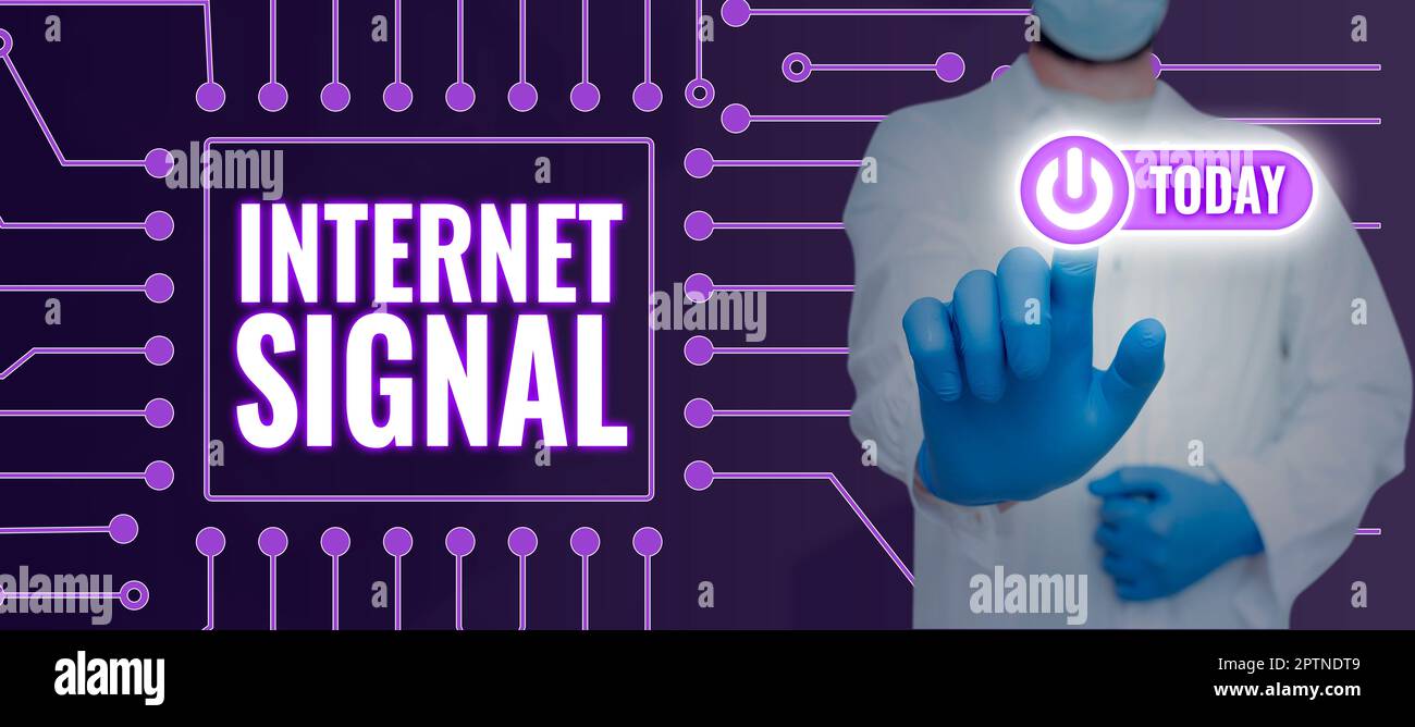 Hand writing sign Internet Signal, Business approach signal strength ...