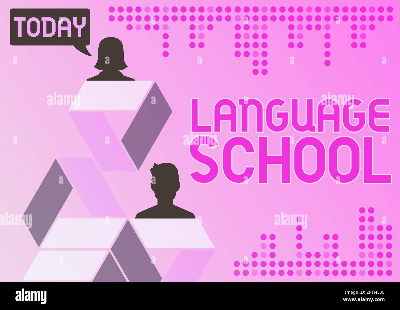 Sign displaying Language School, Business showcase educational ...
