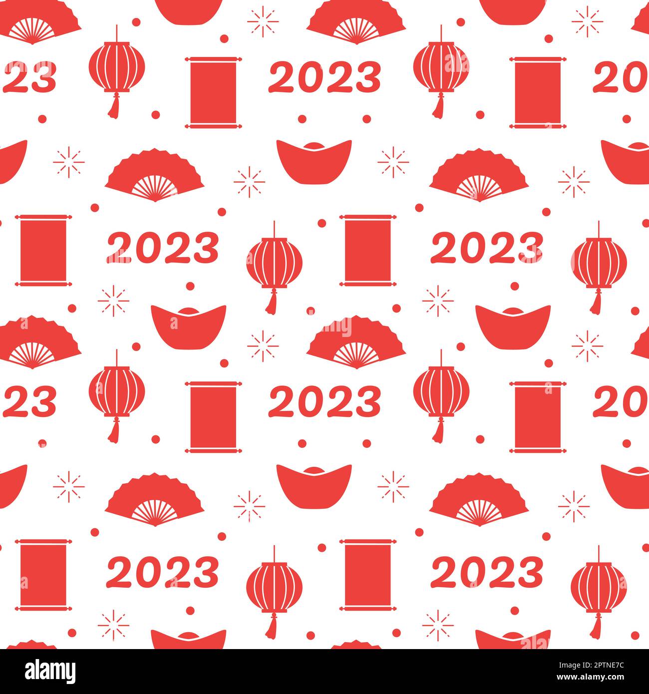 Chinese Lunar New Year 2023 Days Seamless Pattern Decoration Template ...