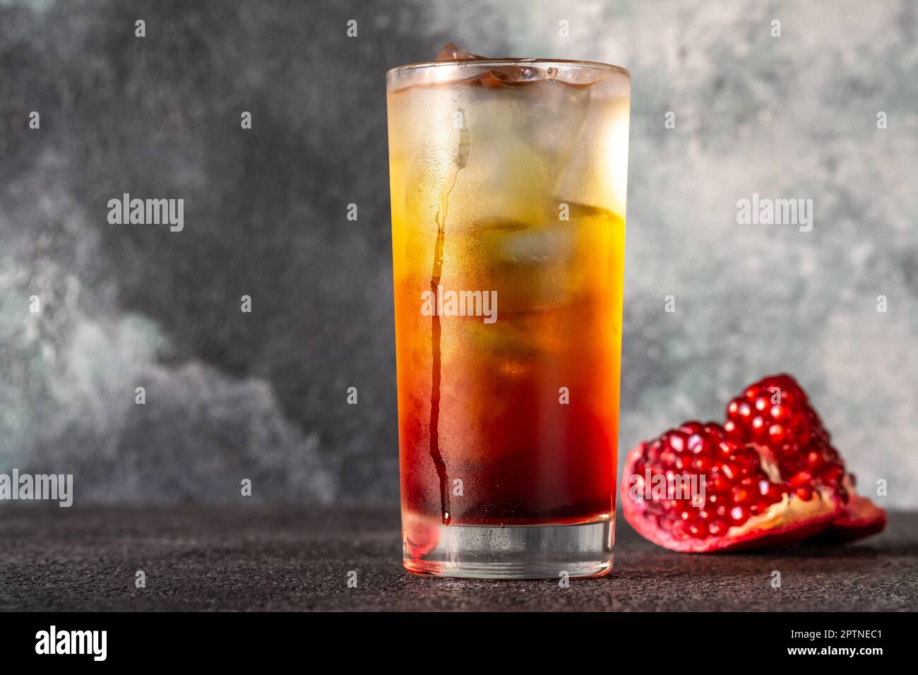 Glass of Florence Fizz Cocktail on gray background Stock Photo - Alamy