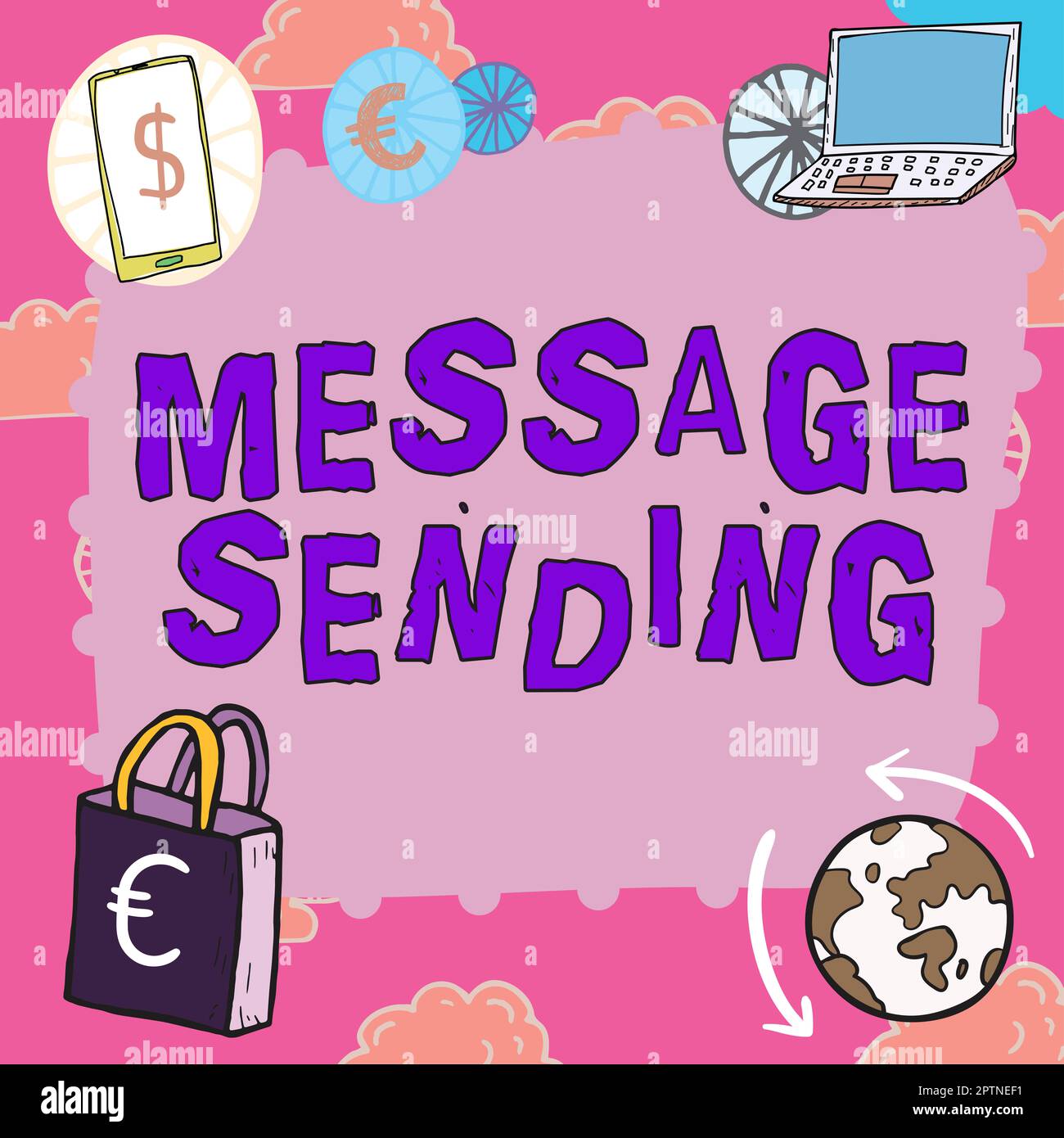 Conceptual caption Message Sending, Business showcase to convey or ...