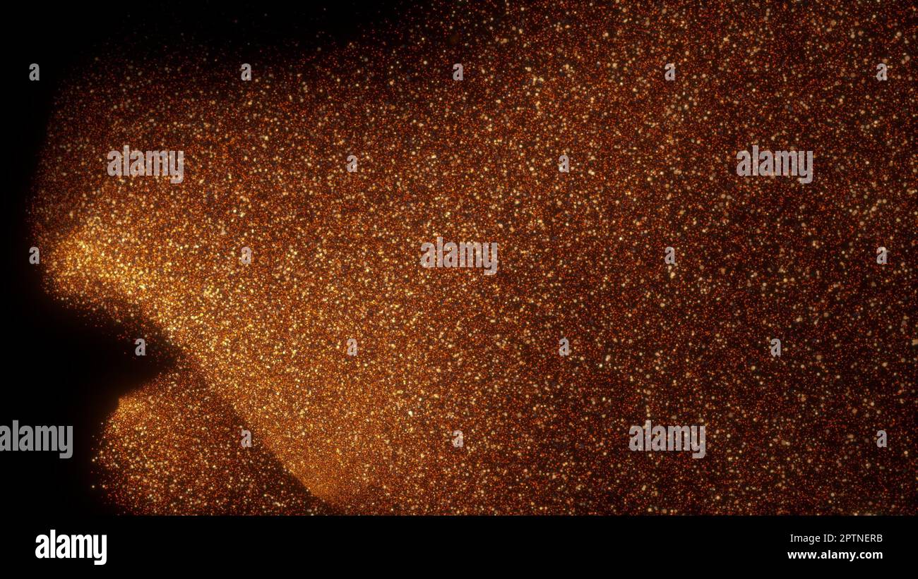 Ember gold particles. Computer generated 3d render Stock Photo - Alamy