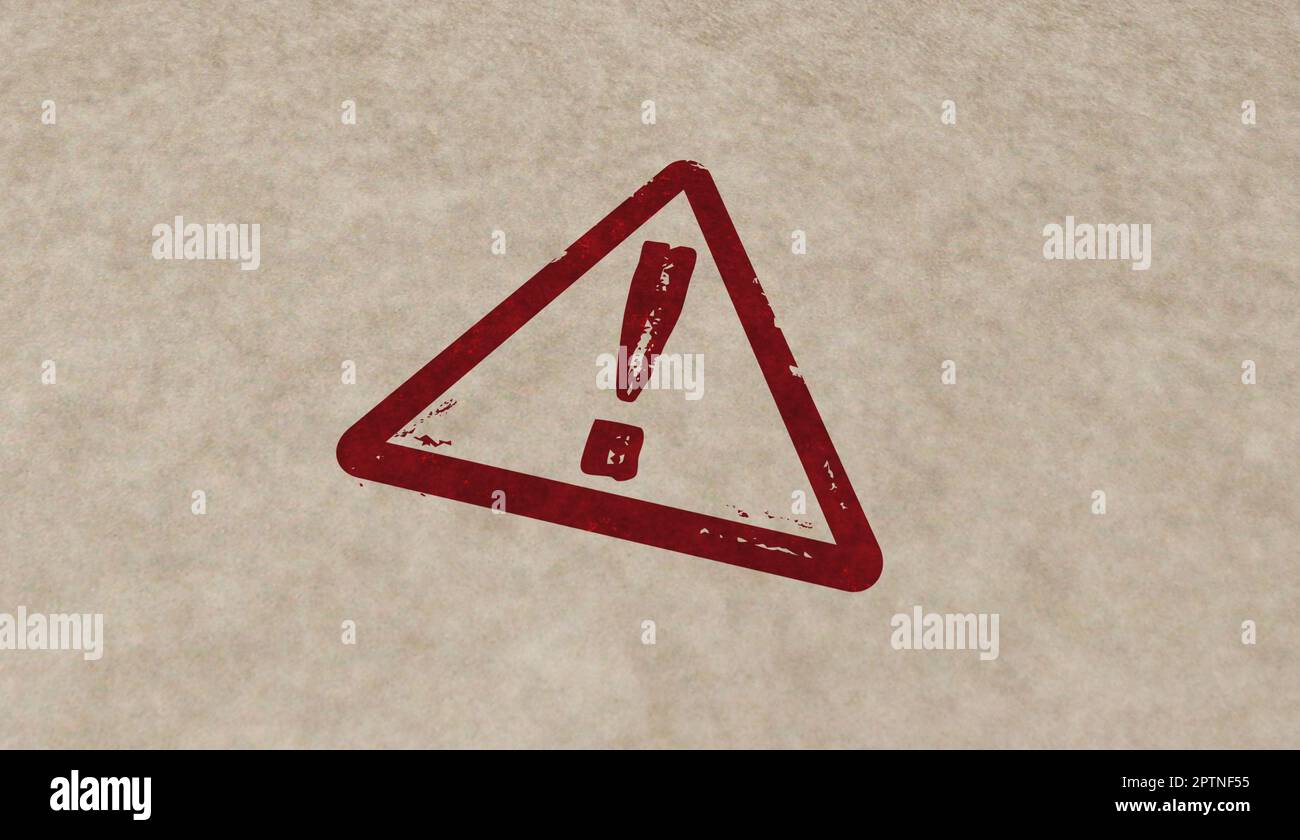 Alert stamp icons in few color versions. Danger alarm, security warning ...