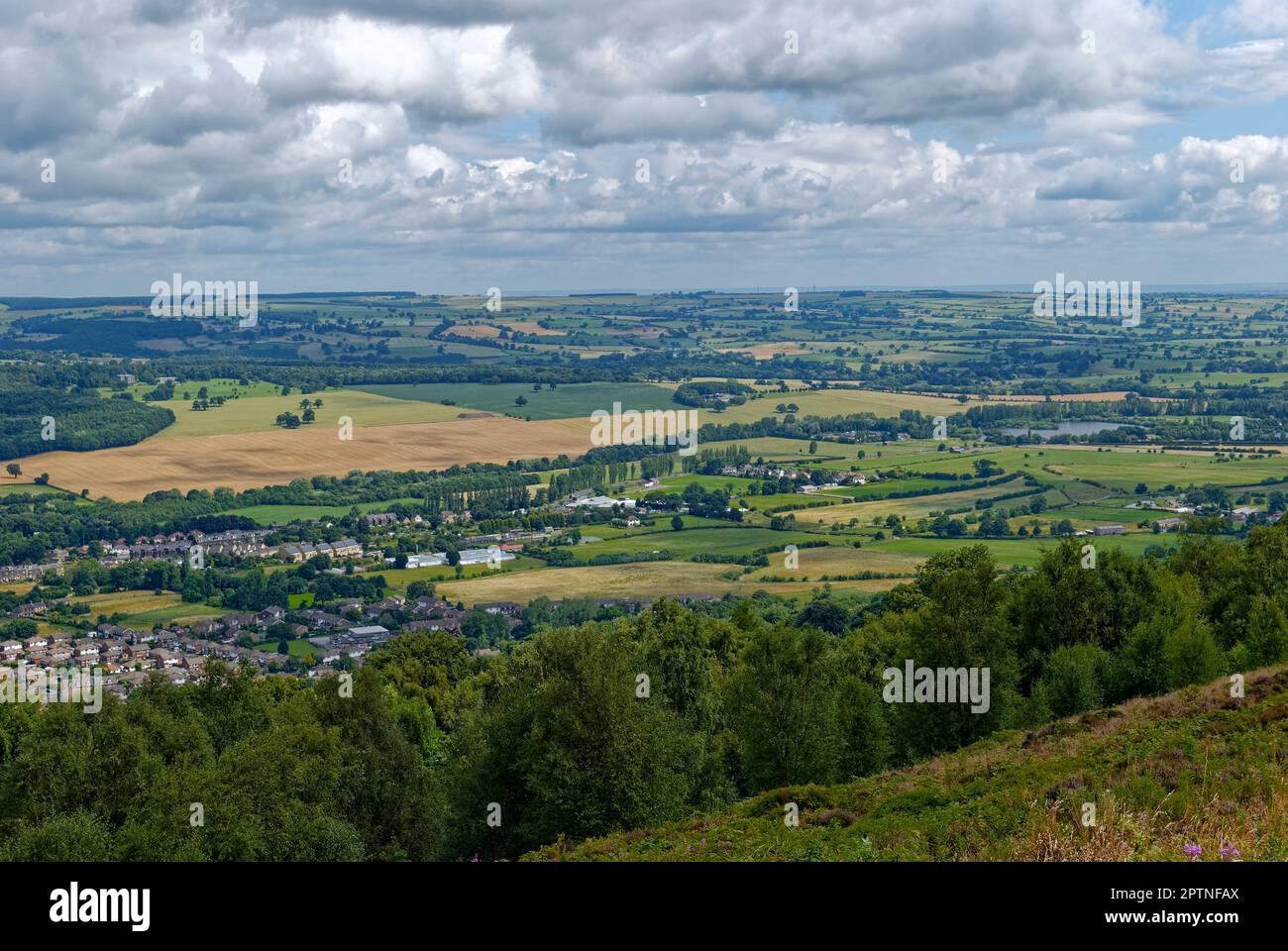 A view of the outskirts of Otley seen from The Chevin and Beacon Hill ...