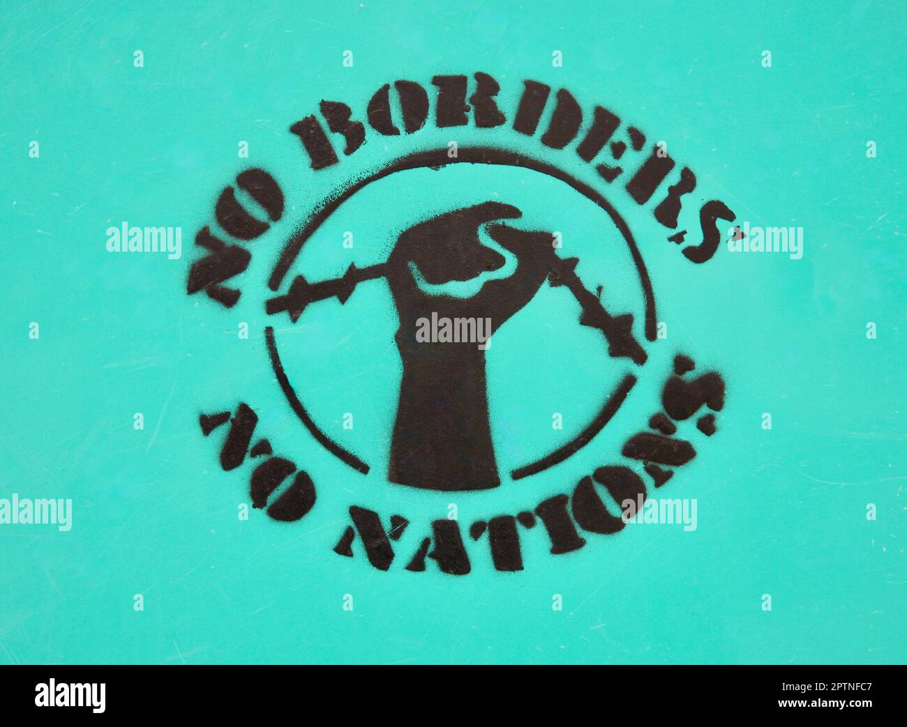 A design for the organisation asking for an end to man-made borders and ...