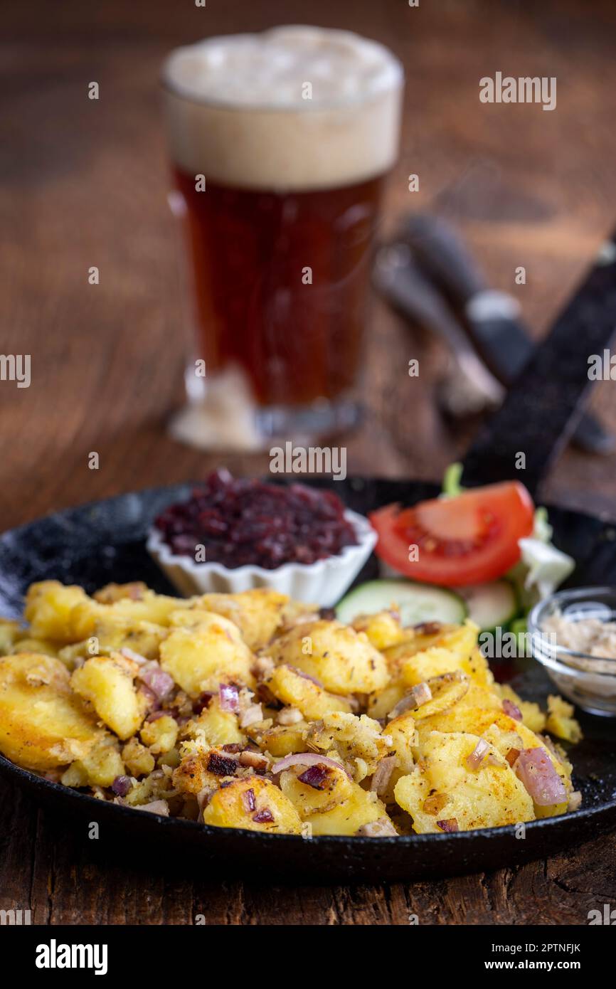 tyrolean potato groestl with cabbage Stock Photo - Alamy