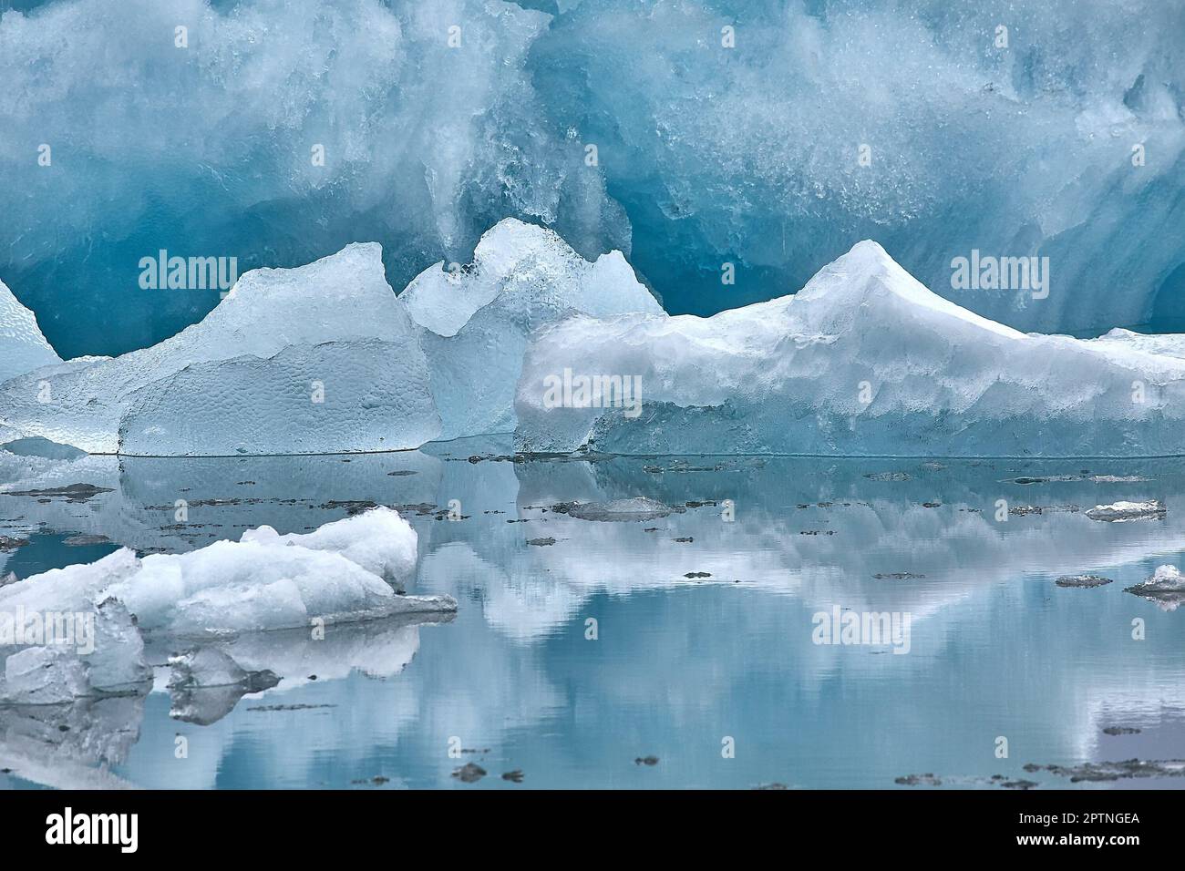 Arctic iceberg landscpe, Ice blocks melting off, icy shapes forming ...