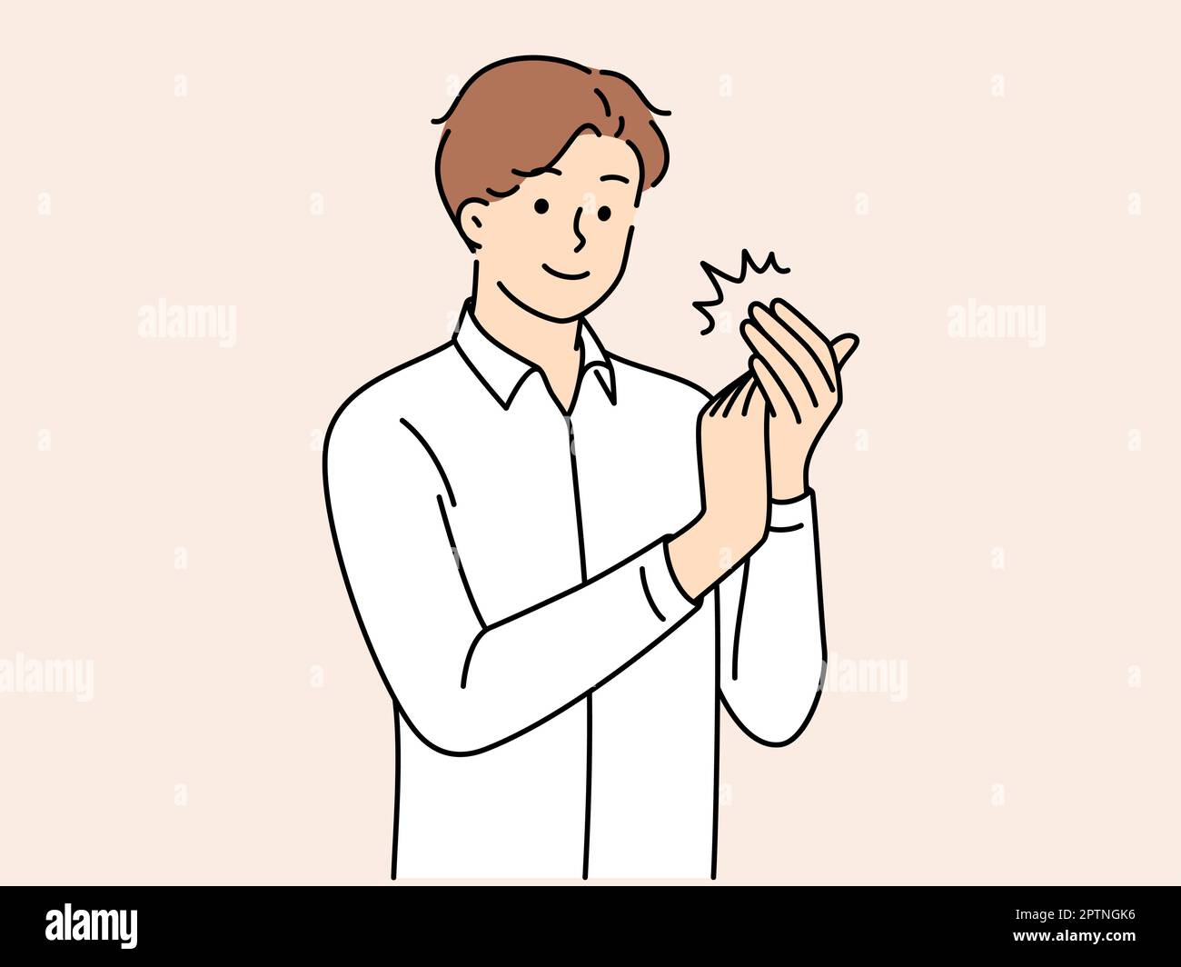 Cartoon man hands clap gesture hi-res stock photography and images - Alamy