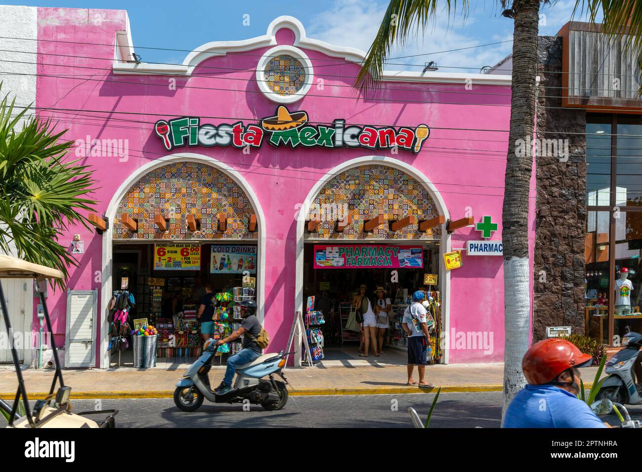 Fiesta Mexicana pharmacy and souvenir tourist shop, Isla Mujeres, Caribbean Coast, Cancun ...