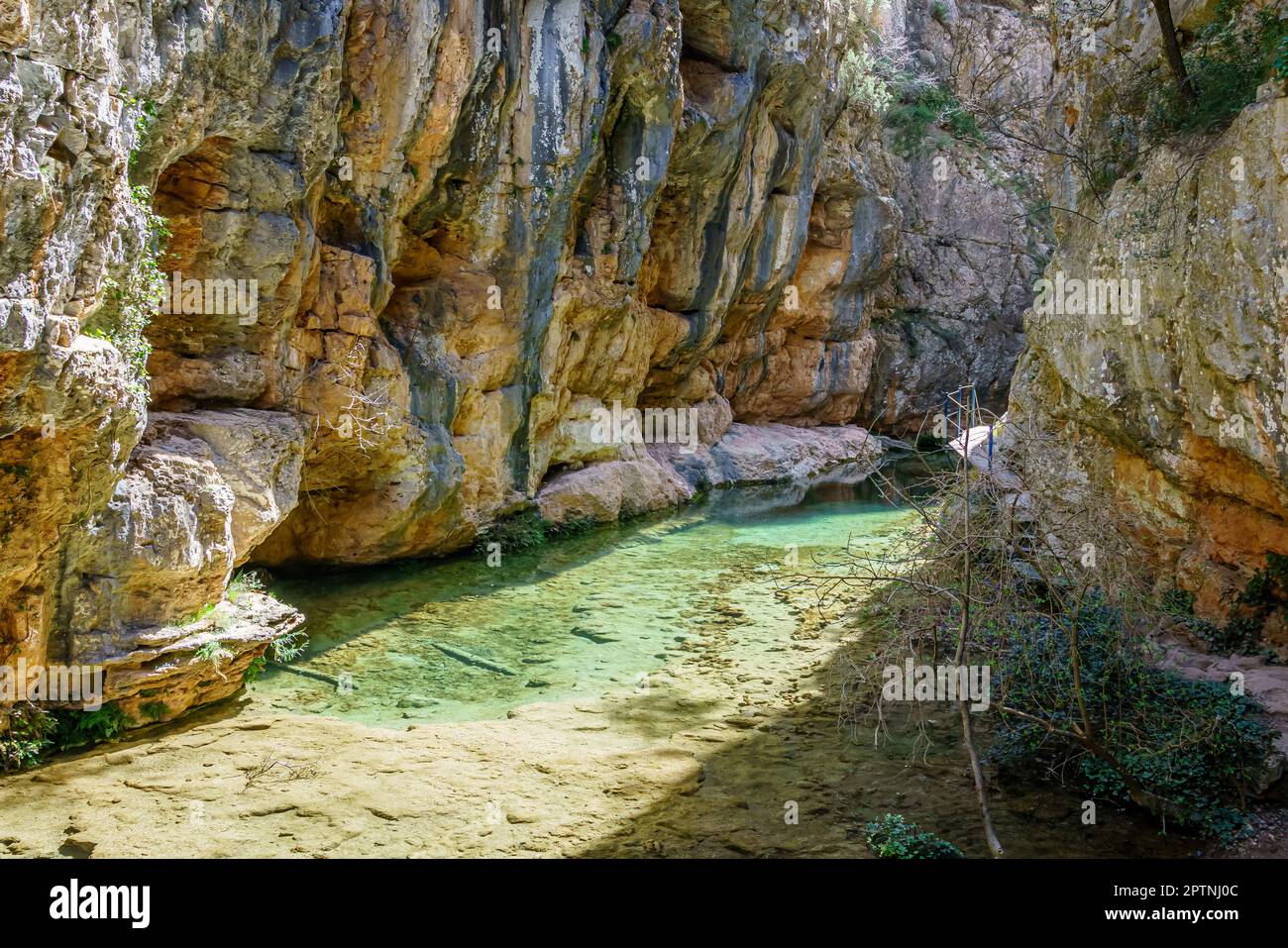 Hiking route through the Ebron river strait. Teruel Spain Stock Photo ...