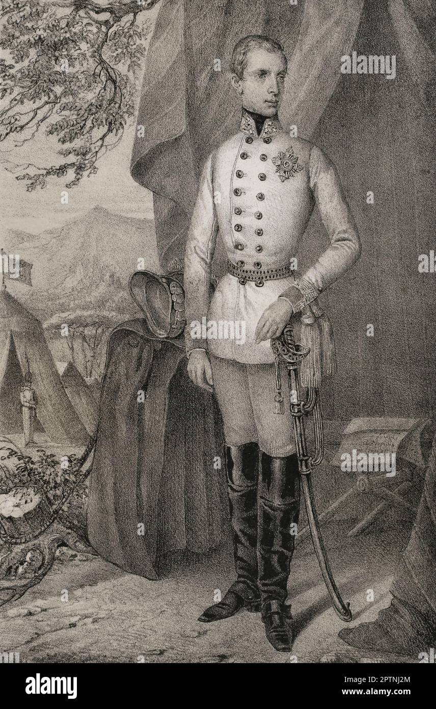 Portrait of the young Ferdinand Maximilian of Austria (1832-1867), Archduke of Austria. He ...