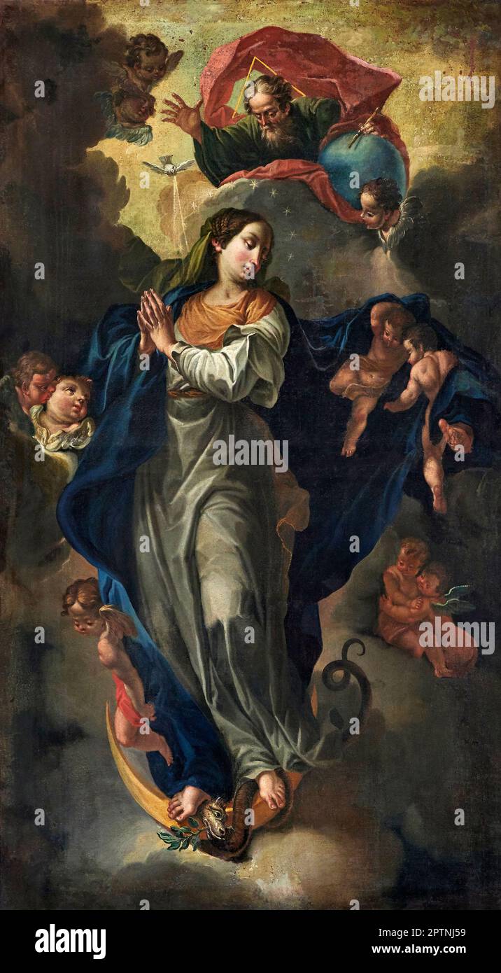 Vergine Immacolata - olio su tela - pittore lombardo veneto del XVII ...