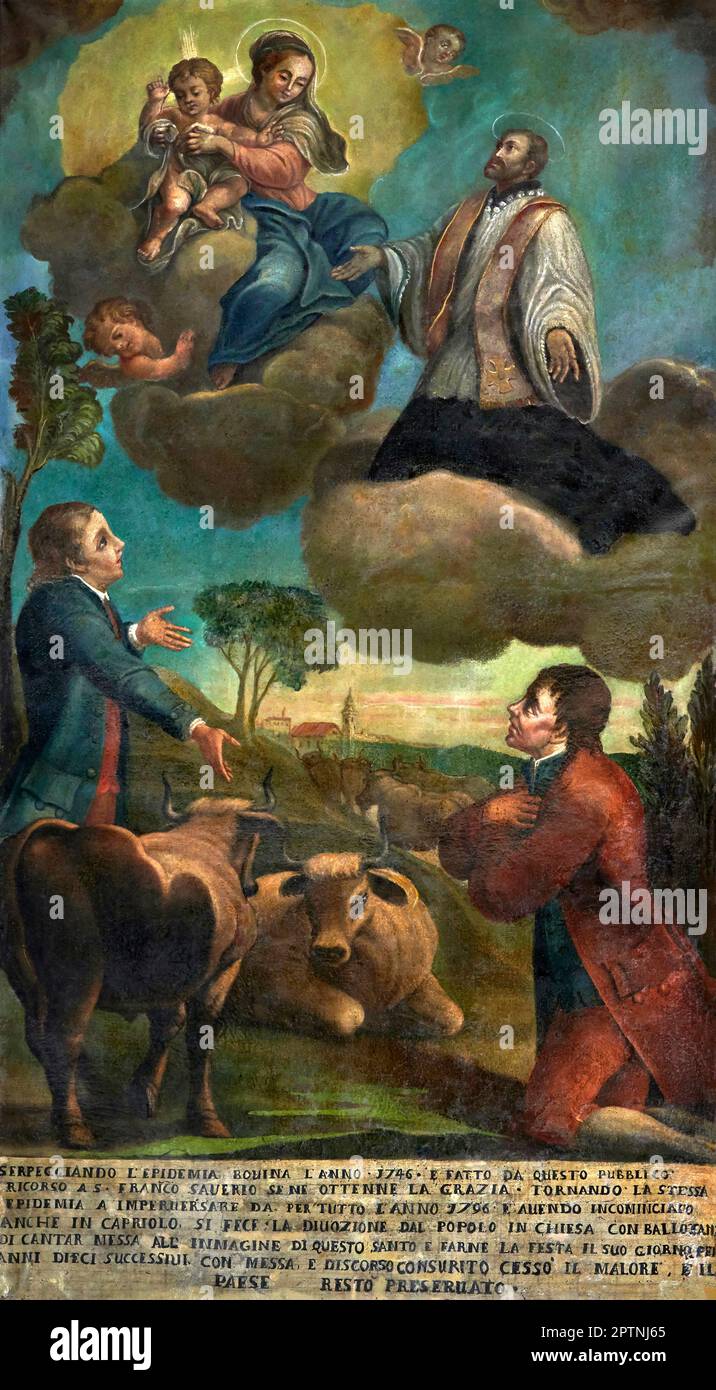 Ex voto a San Francesco Saverio - olio su tela - pittore bresciano ...