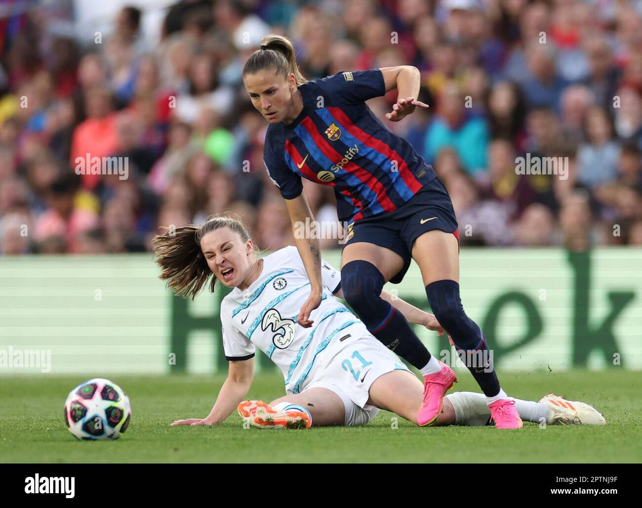 Chelsea's Niahm Charles (left) and Ana-Maria Crnogorcevic battle for ...