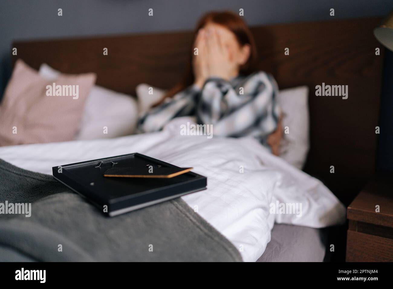 Close-up selective focus shot of picture frame on blurred backwound of ...