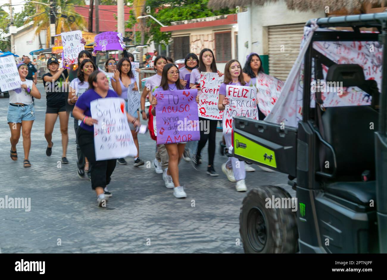 Women march against domestic abuse, International Women's Day, March 8 ...