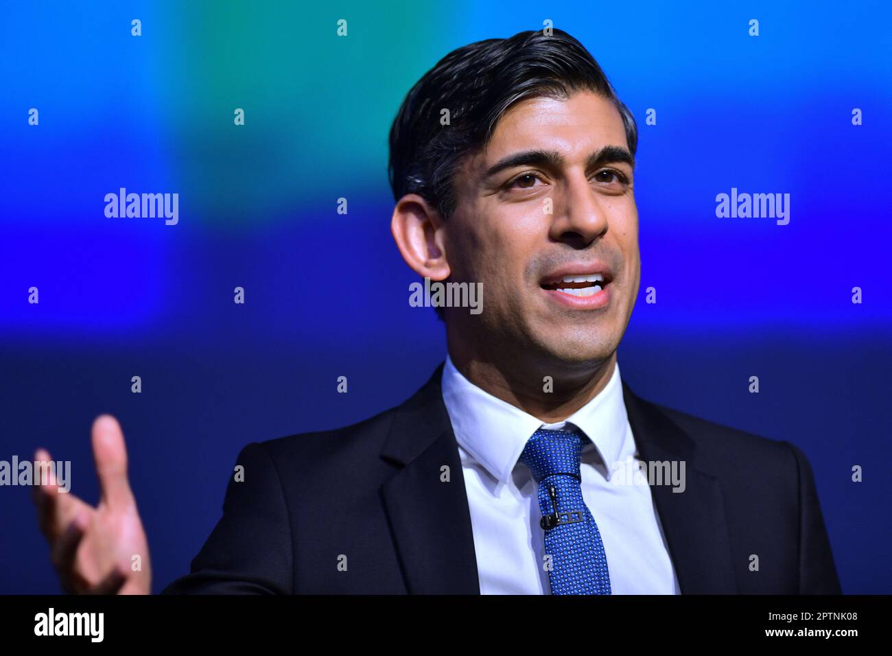 Glasgow Scotland, UK 28 April 2023. Prime Minister Rishi Sunak Scottish ...