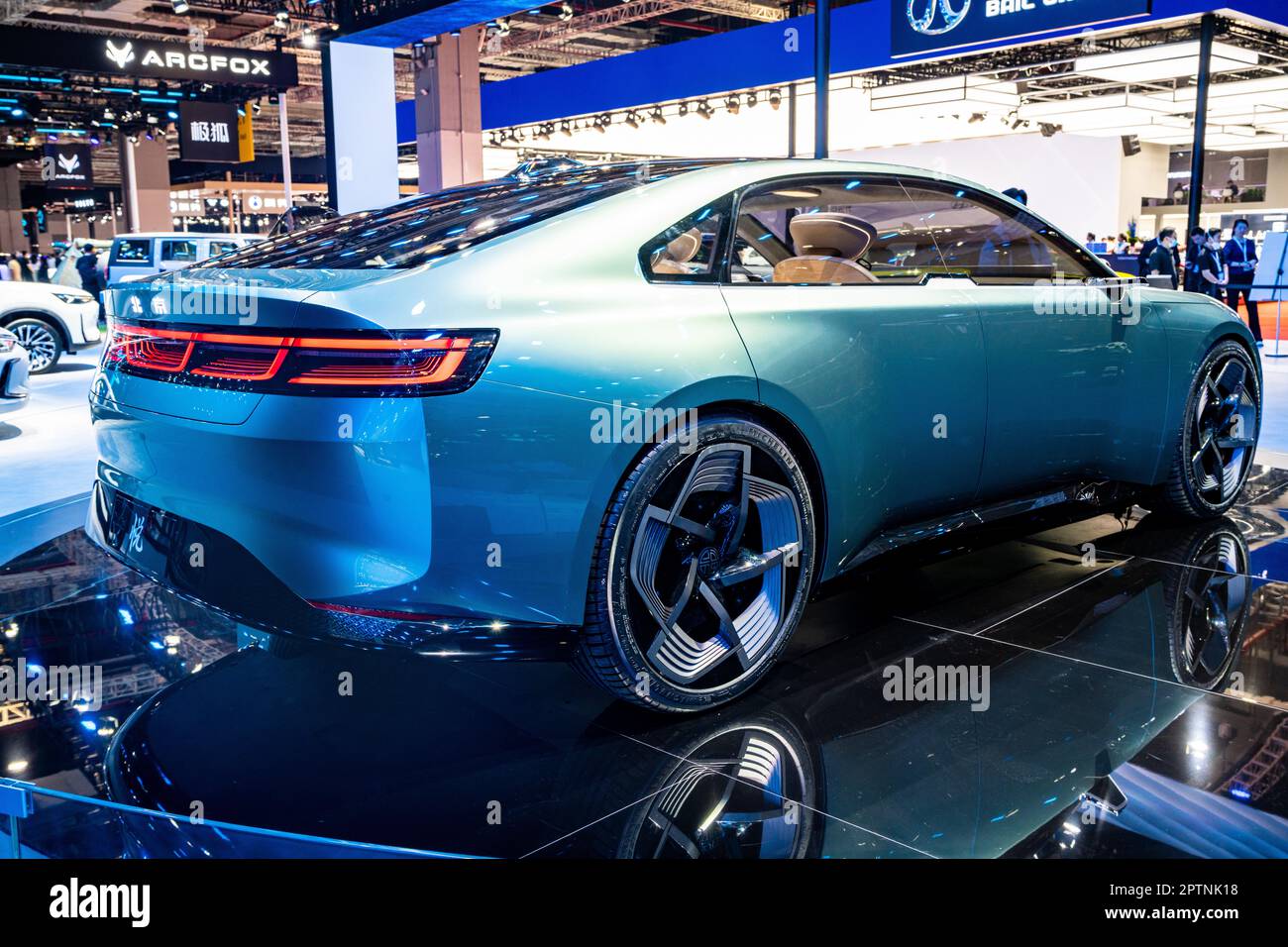 BAIC electric Yue concept car on display at the 2023 Shanghai Auto Show ...