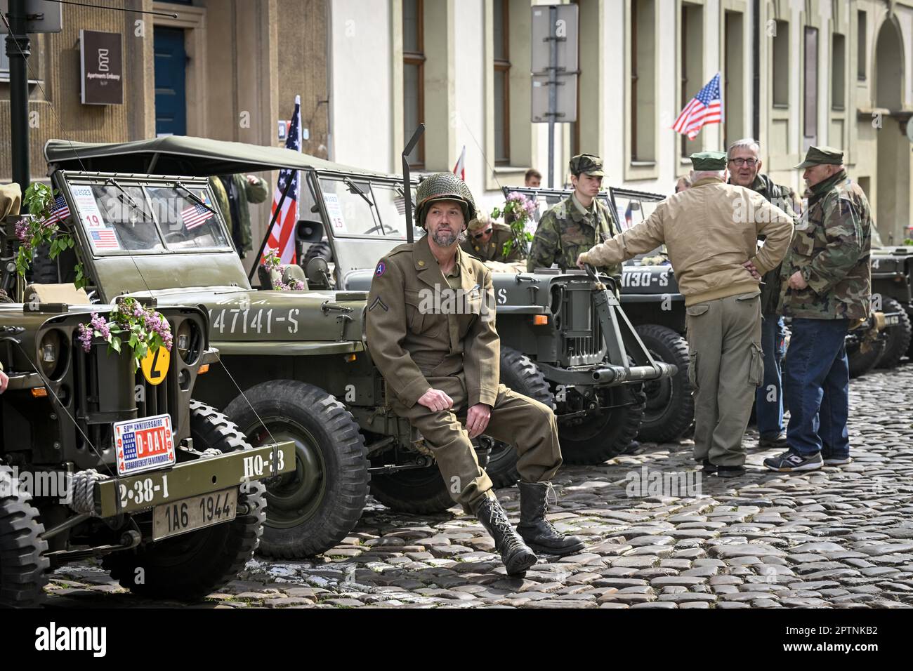 Prague, Czech Republic. 28th Apr, 2023. Convoy of Liberty, convoy of ...