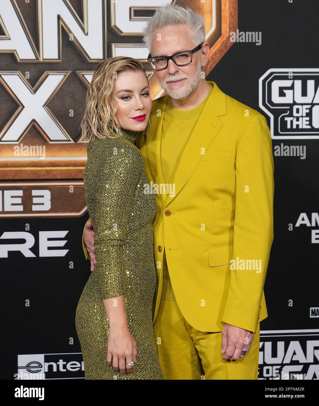 Los Angeles, USA. 27th Apr, 2023. (L-R) Jennifer Holland and James Gunn ...