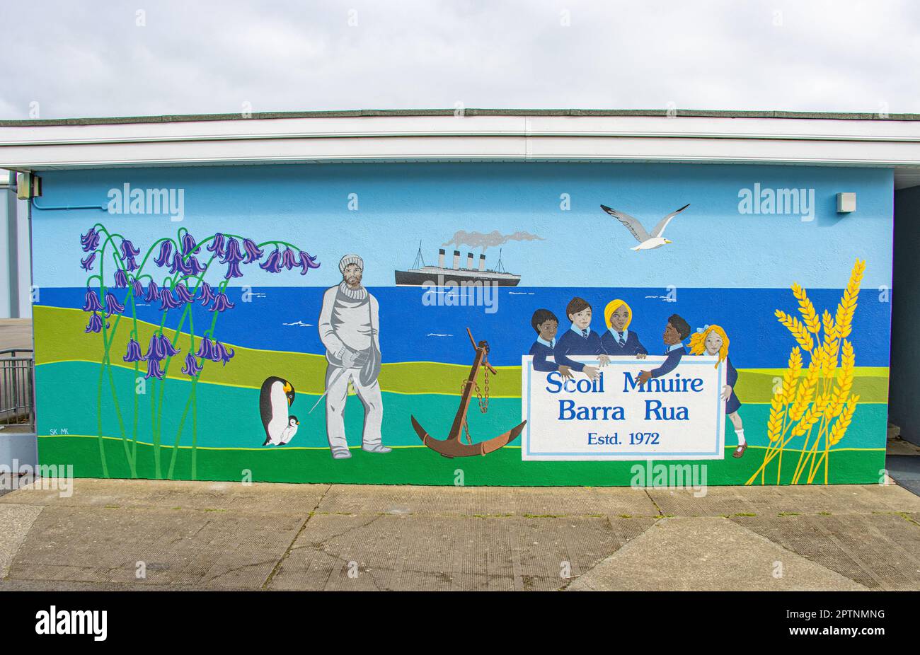 Mural depecting local history at Barryroe National School, Co Cork ...