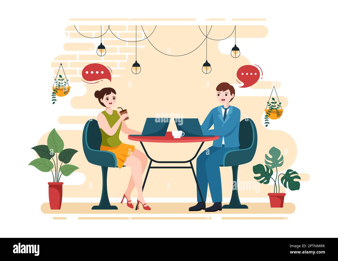 Internet Cafe of Young People Playing Games, Workplace use a Laptop ...