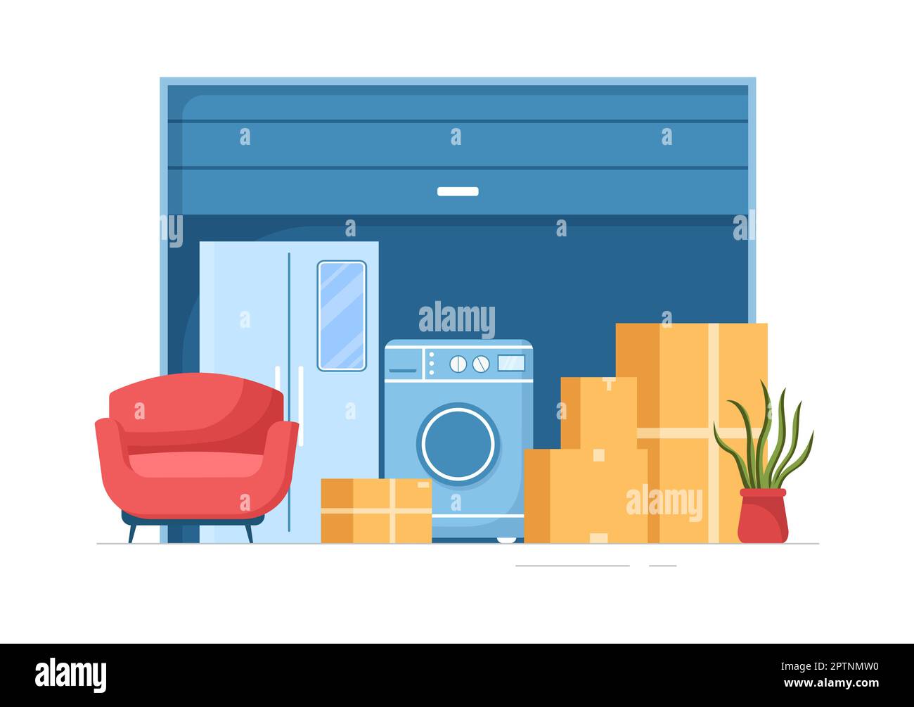 Self Storage of Cardboard Boxes Filled with Unused Items in Mini ...