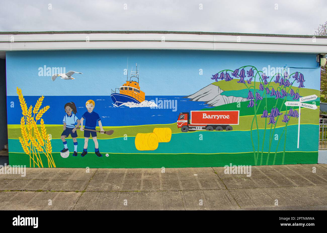 Mural depecting local history at Barryroe National School, Co Cork ...
