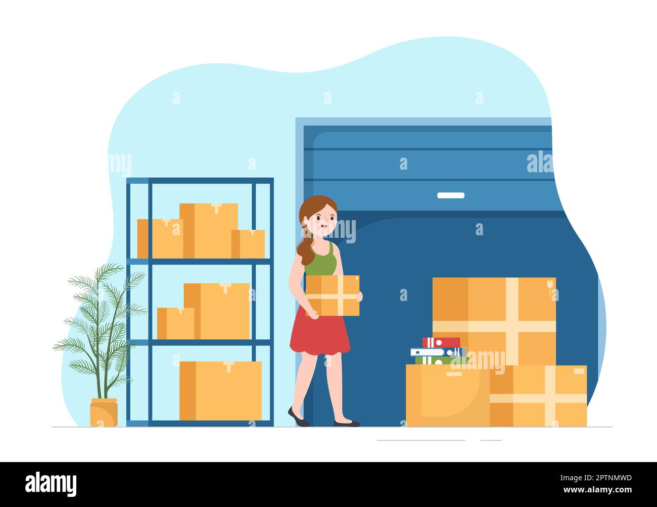 Self Storage of Cardboard Boxes Filled with Unused Items in Mini ...