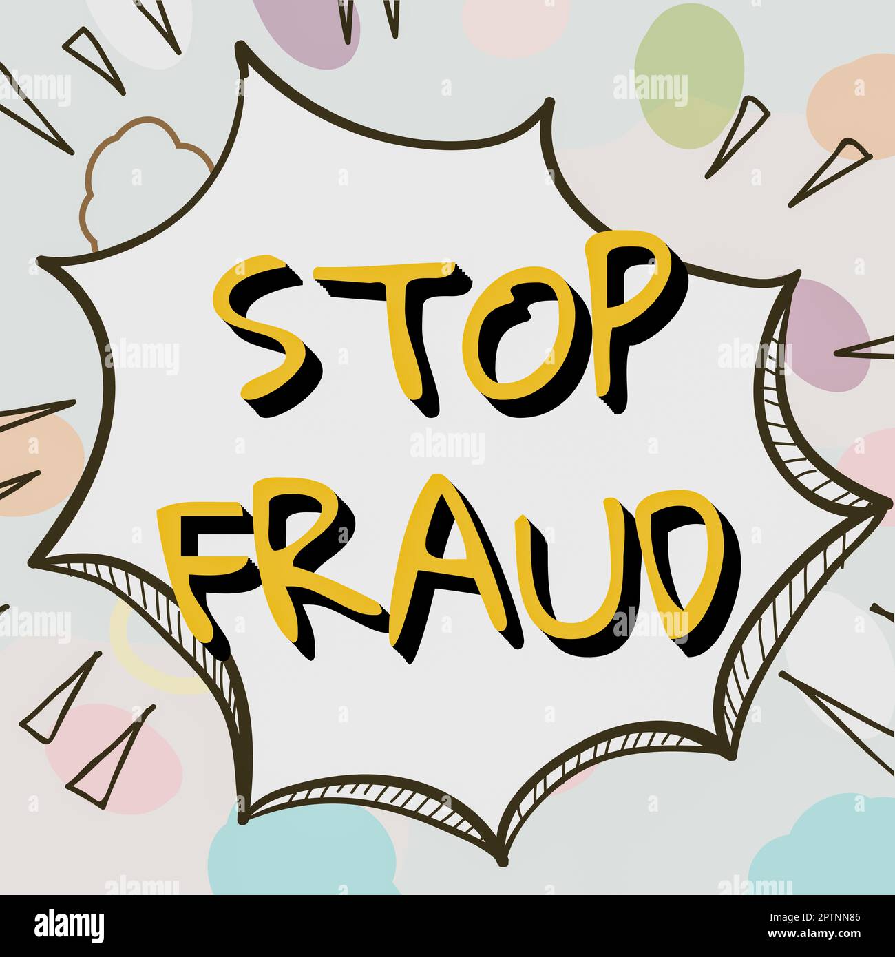Conceptual display Stop Fraud, Business showcase campaign advices ...