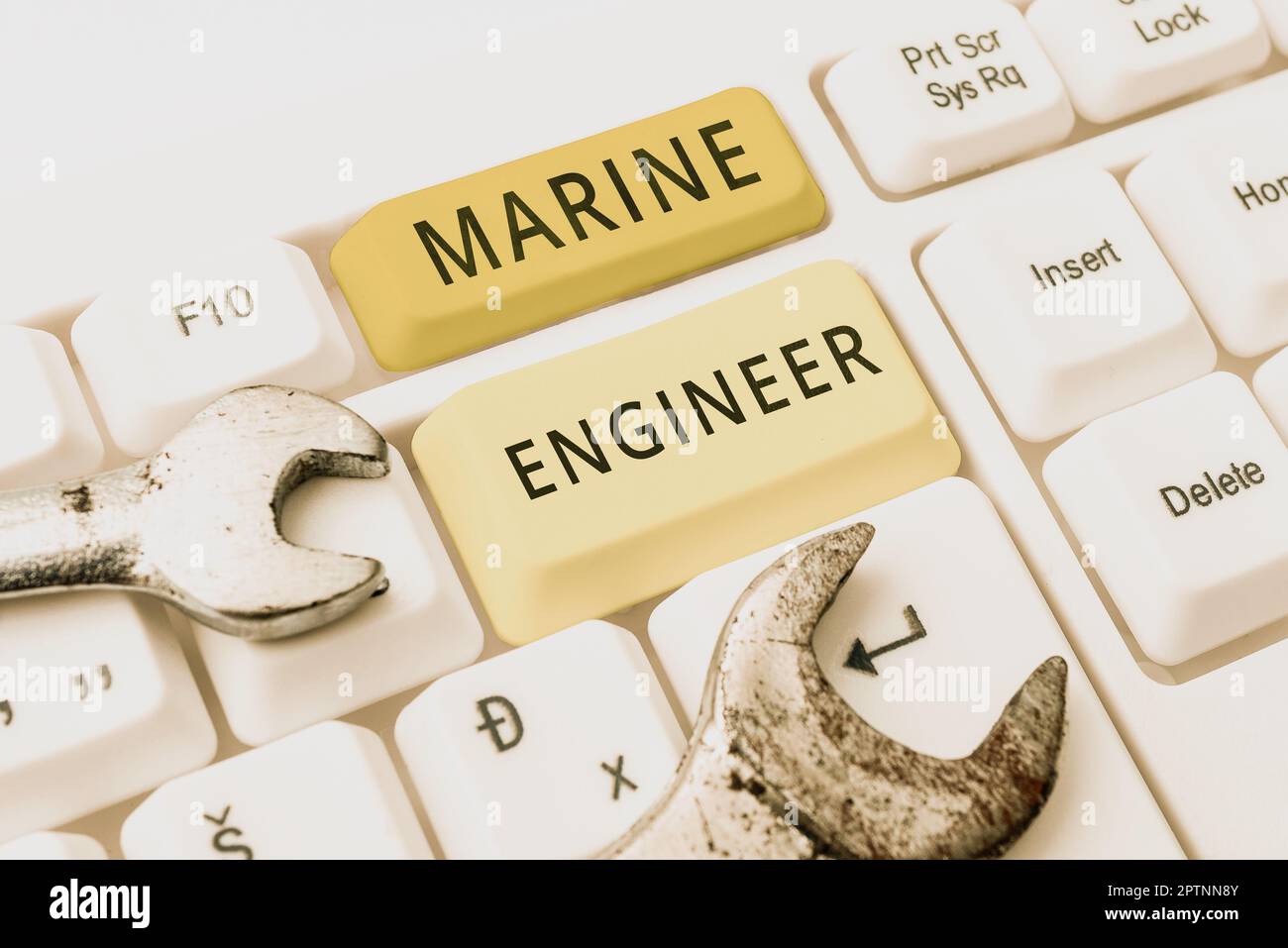 Text caption presenting Marine Engineer, Word for incharge with ...