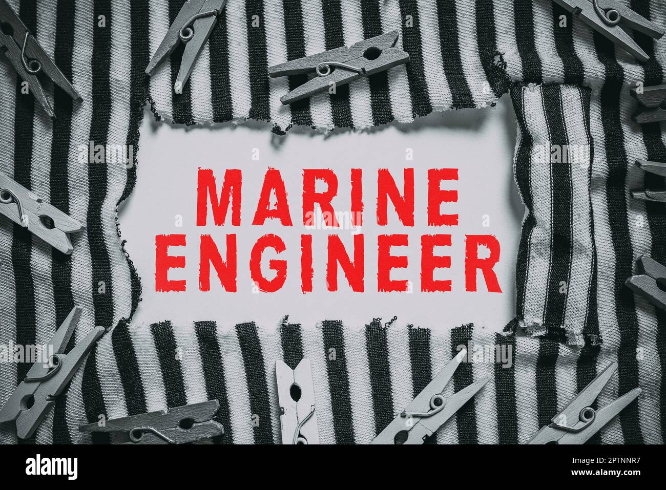 Sign displaying Marine Engineer, Word for incharge with maintenance and ...