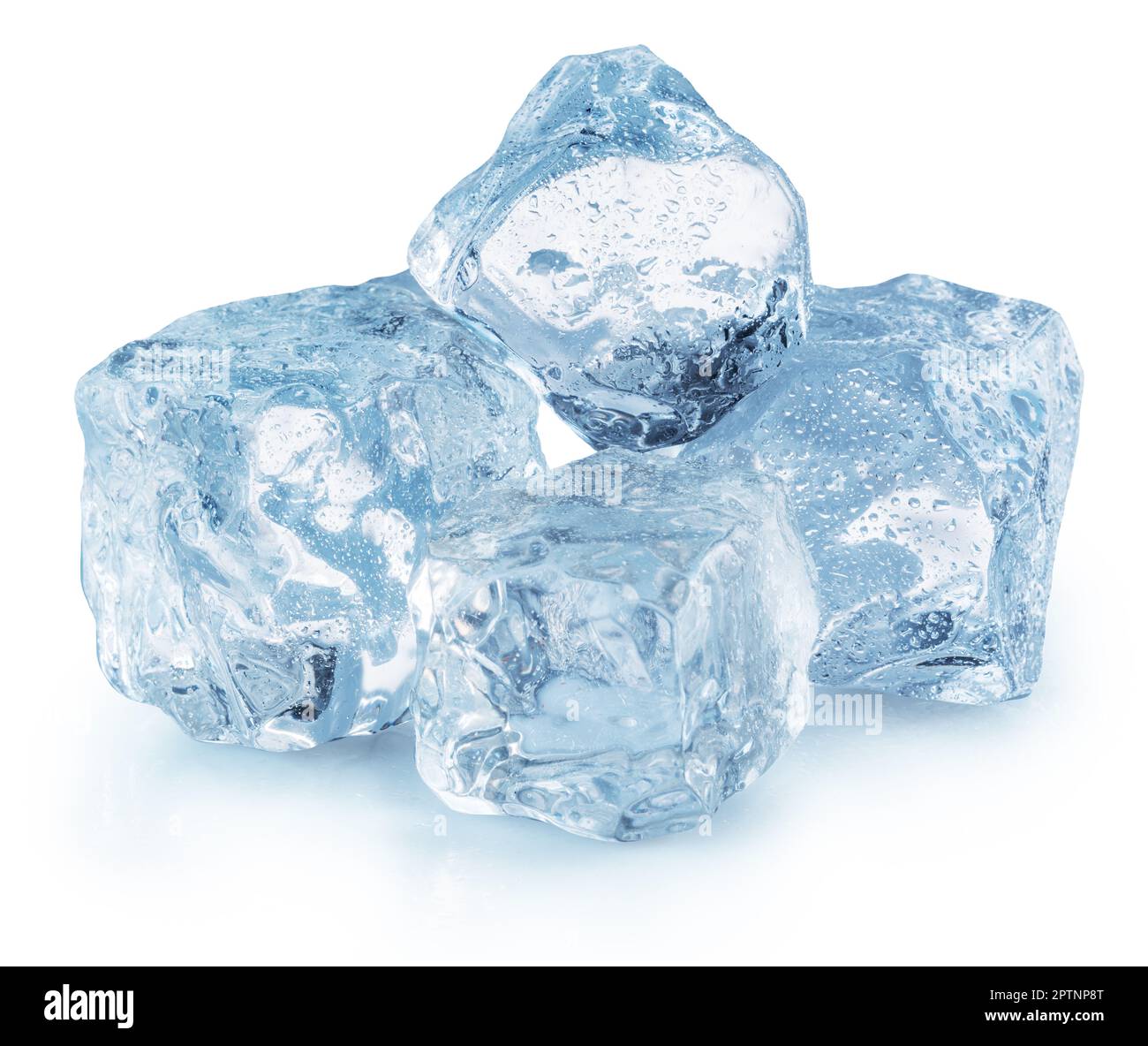 Four melting ice cubes covered with small water drops. File contains clipping paths Stock Photo ...