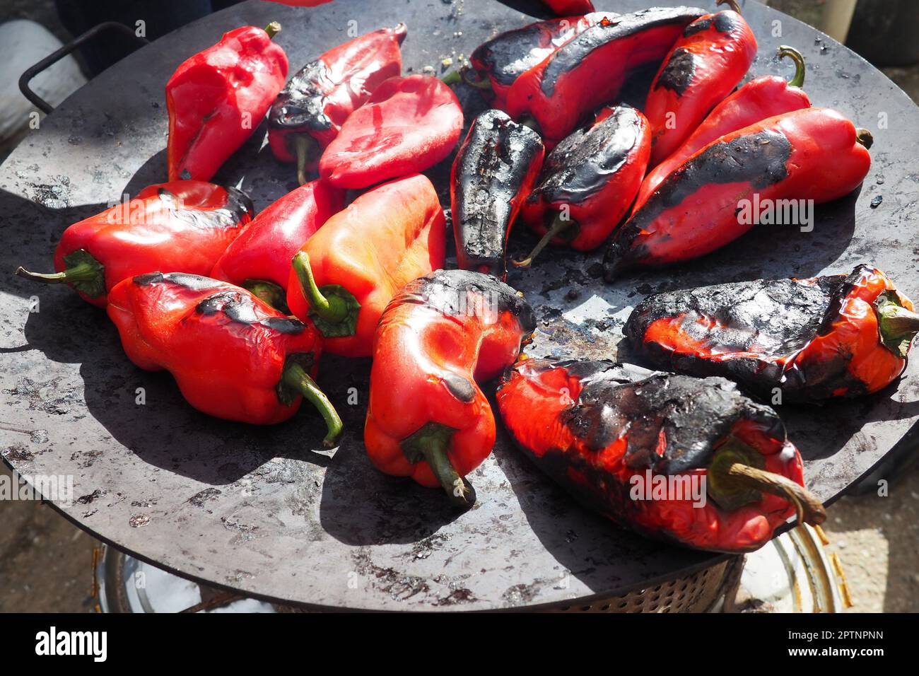 Roasting red peppers for a smoky flavor and quick peeling. Thermal ...