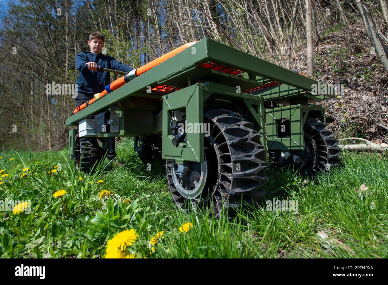 Designer and developer Filip Vanicek demonstrates Trailblazer electric ...