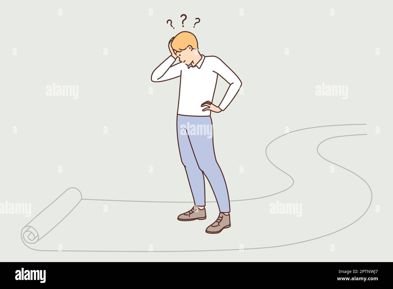 Cartoon man confused work hi-res stock photography and images - Alamy