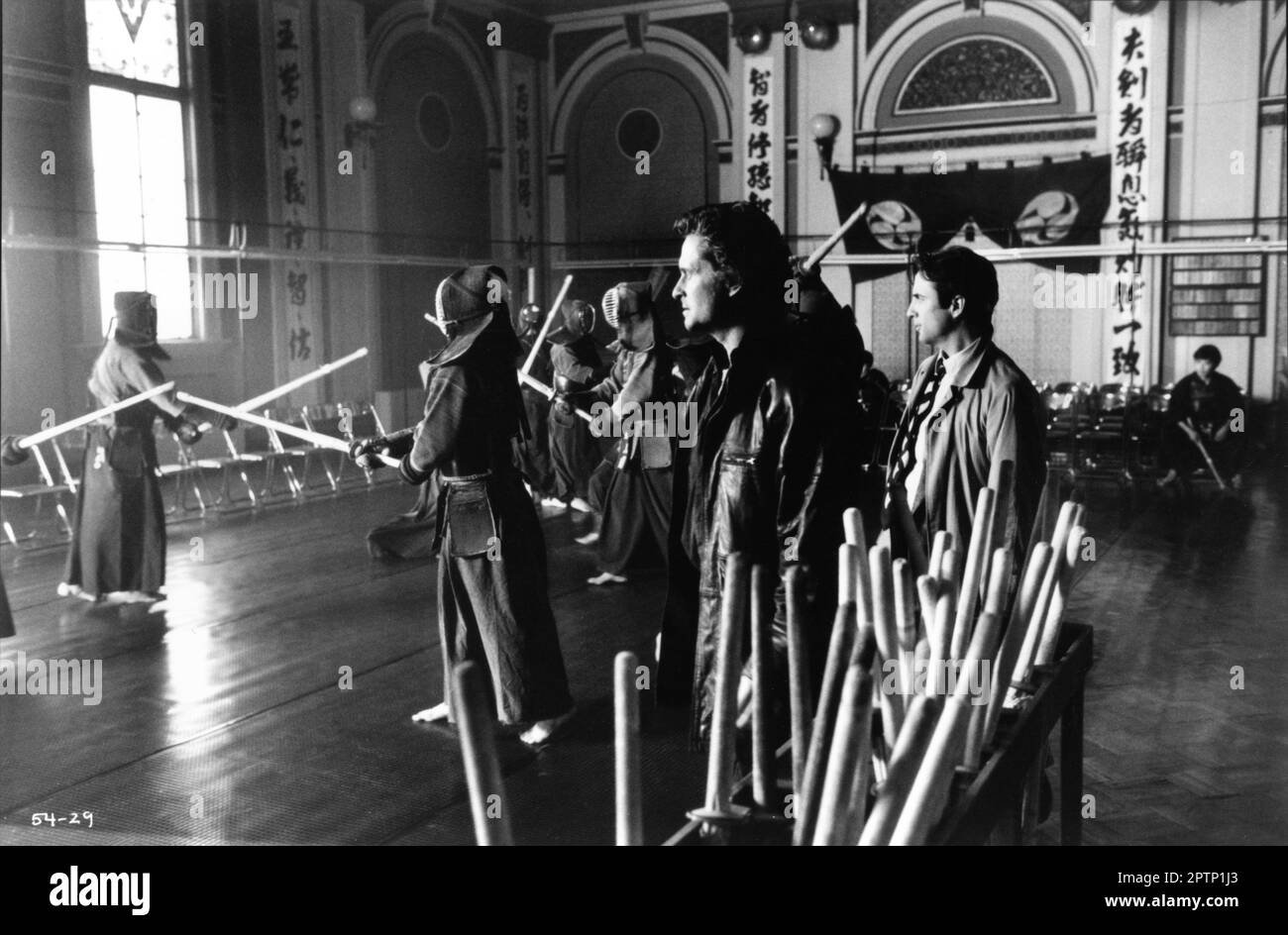 MICHAEL DOUGLAS and ANDY GARCIA at Kendo Club in BLACK RAIN 1989 ...