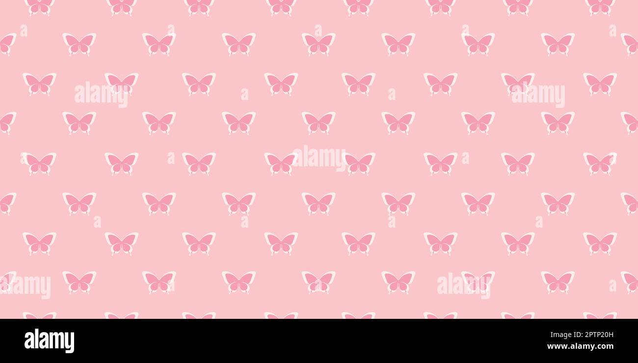 Pink butterfly seamless repeat pattern background Stock Vector Image ...