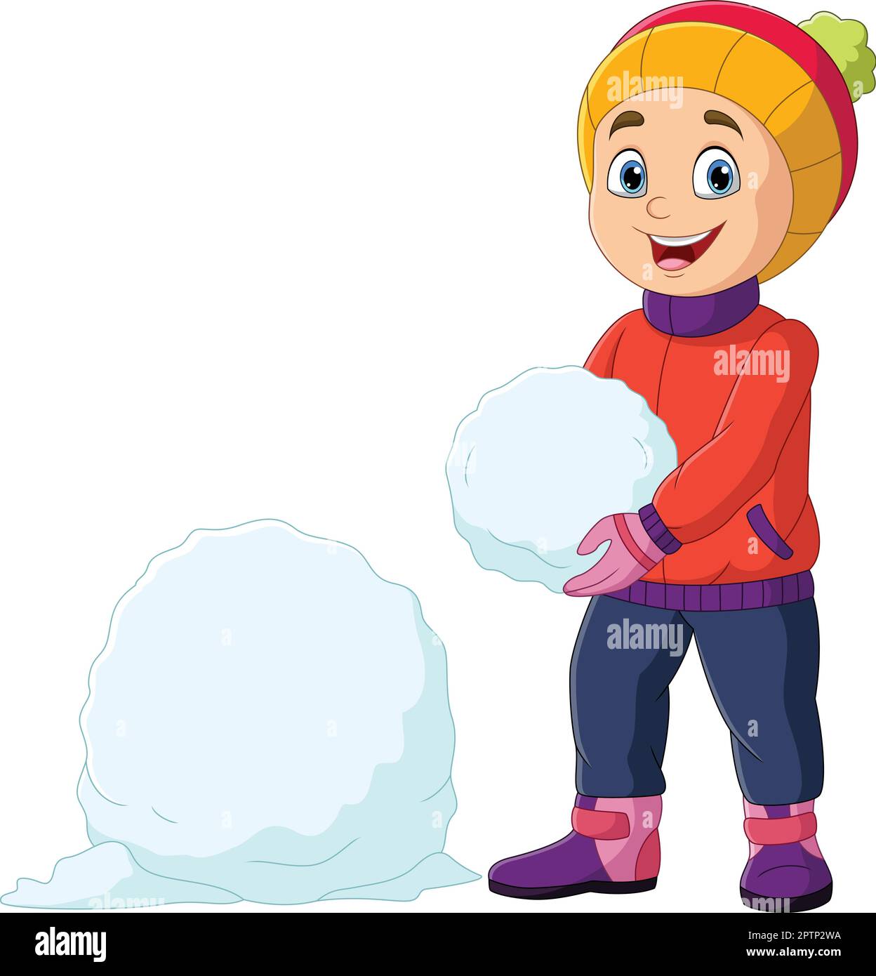 Young boy snowball fight Stock Vector Images - Alamy