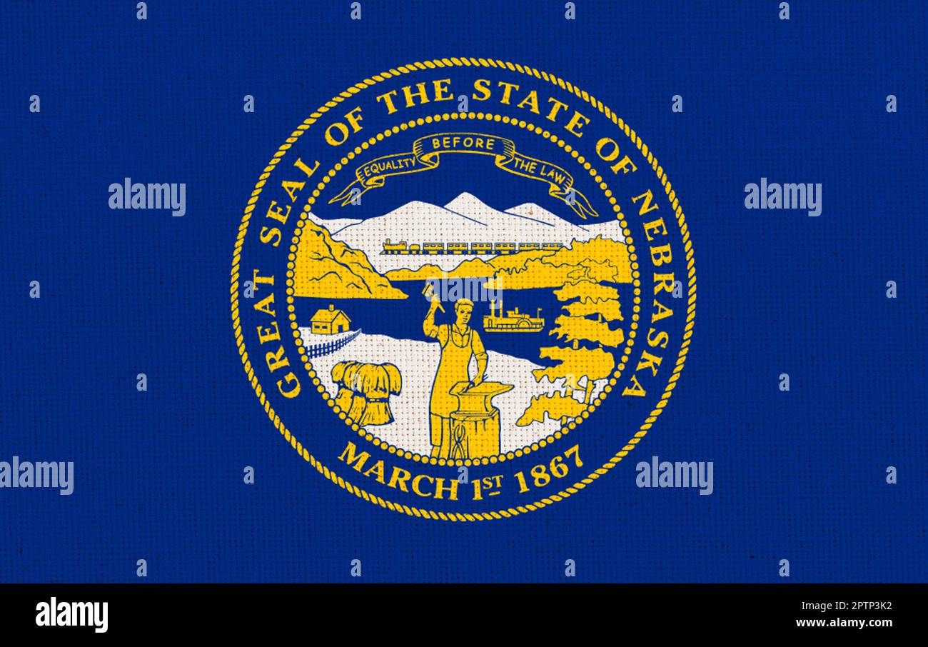 Flag of American state Nebraska on textured surface. Flags of U.S ...
