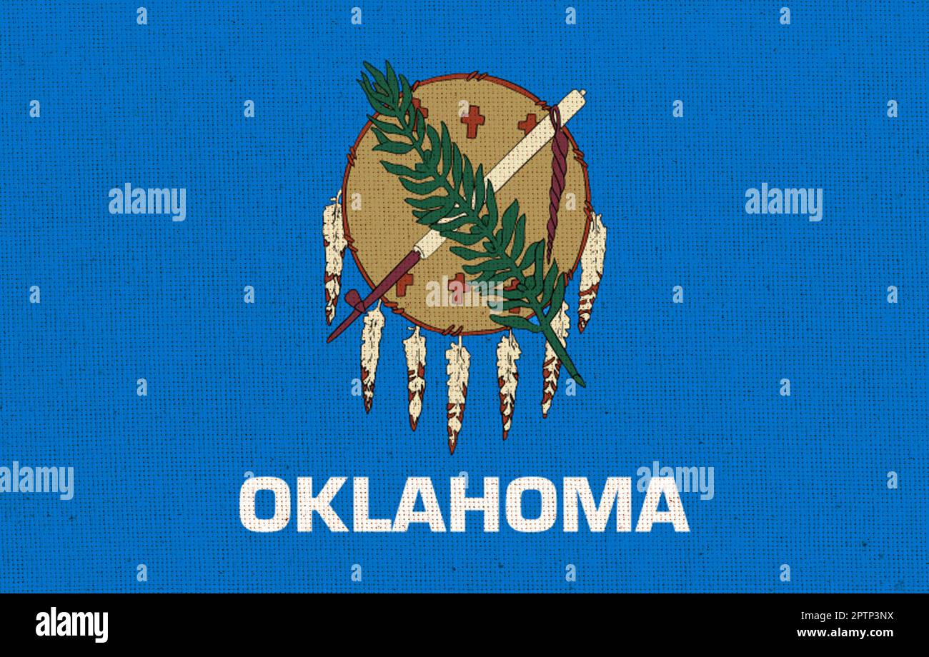 Flag of American state Oklahoma on textured surface. Flags of U.S ...