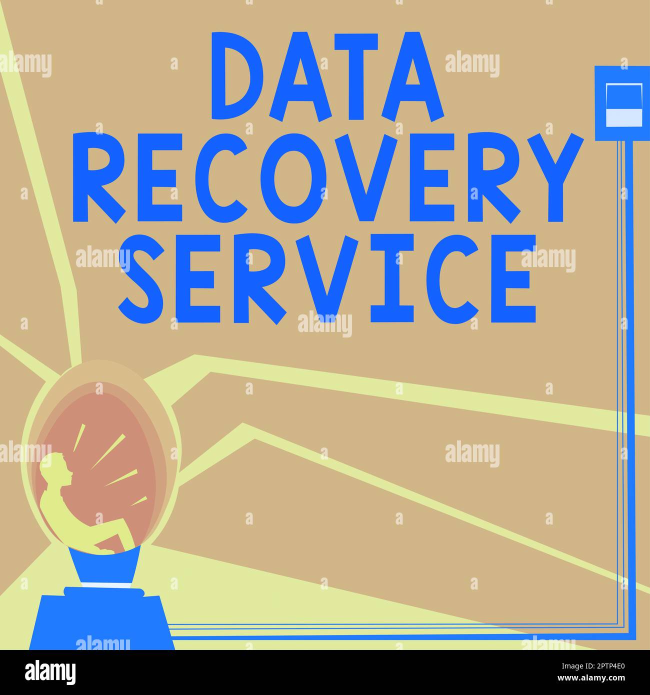Text caption presenting Data Recovery Service, Internet Concept Process of retrieving ...
