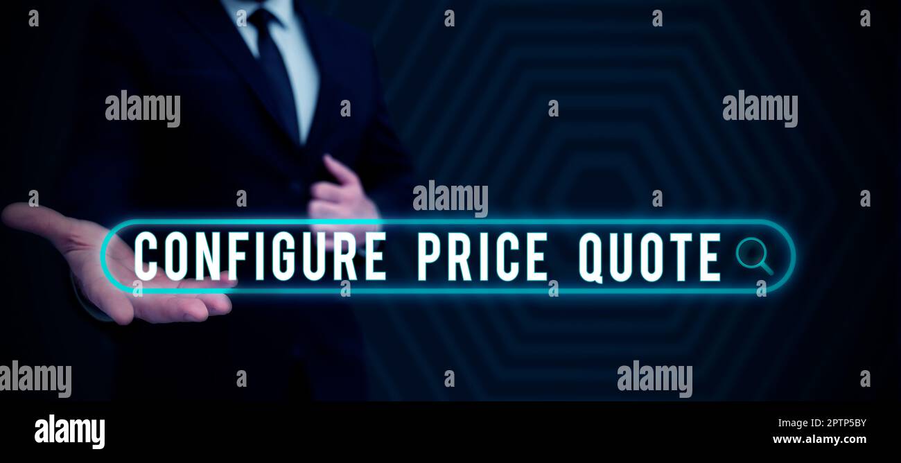 Writing displaying text Configure Price Quote, Business showcase ...