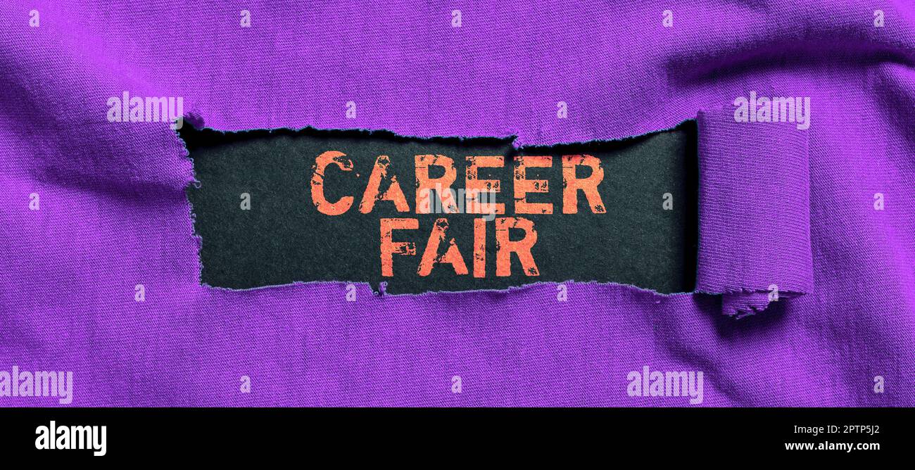 Conceptual display Career Fair, Word for an event at which job seekers ...