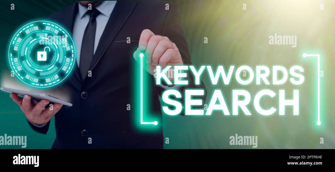 Conceptual caption Keywords Search, Business approach looks for ...