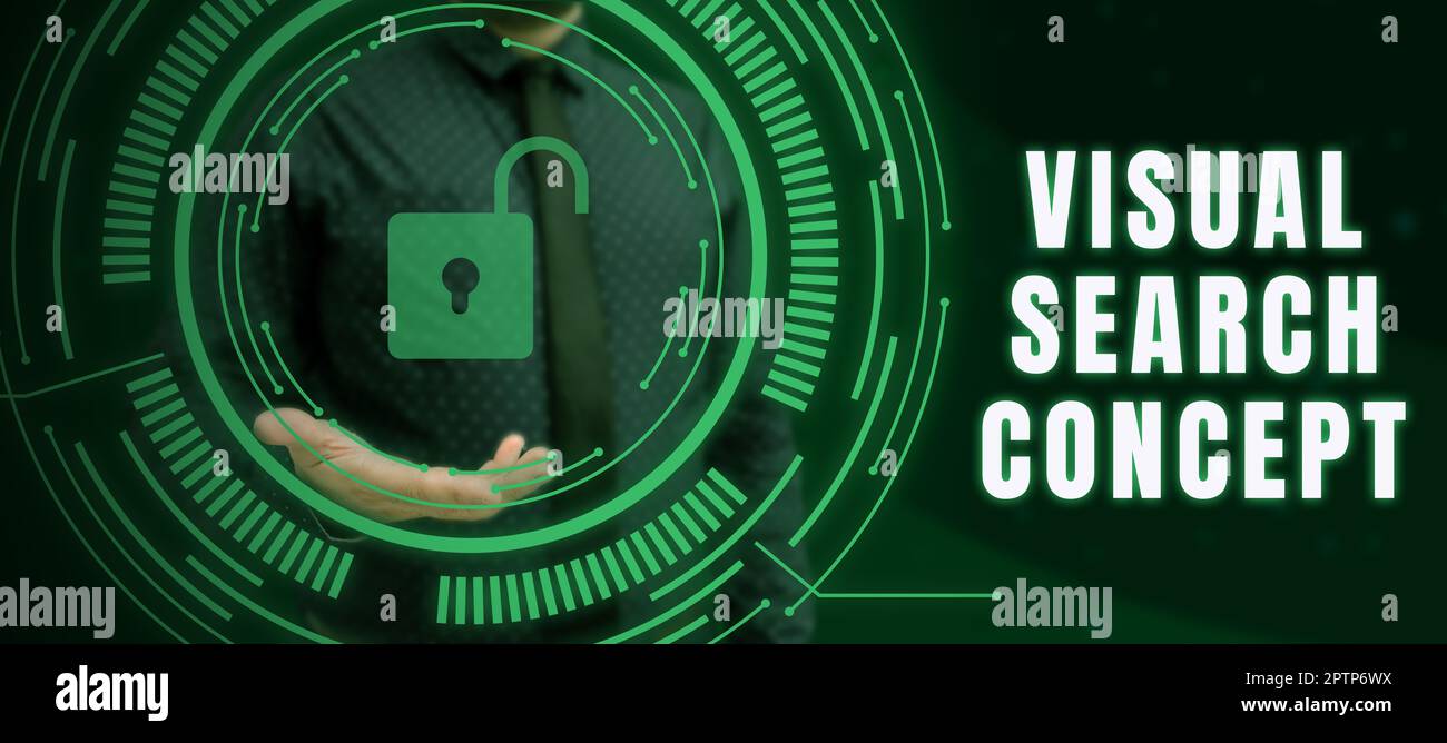 Text sign showing Visual Search Concept, Business concept perceptual ...
