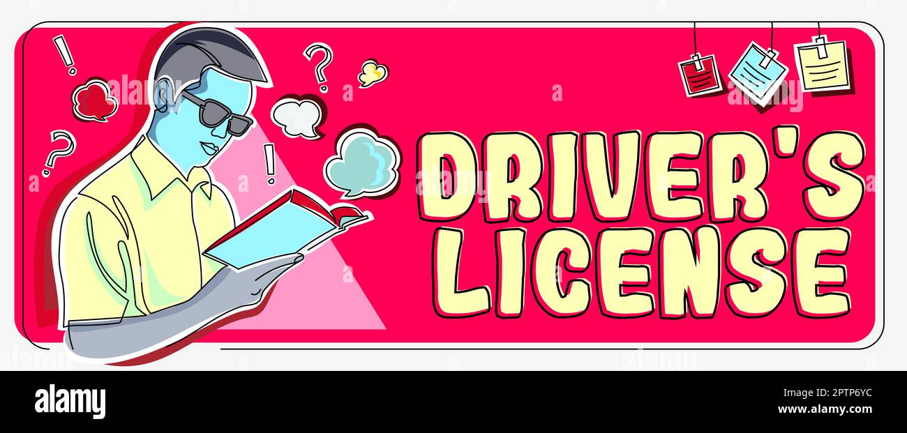Conceptual caption Driver S License, Business idea a document ...
