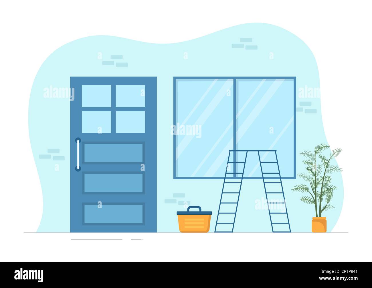 Window and Door Installation Service with Worker for Home Repair and ...