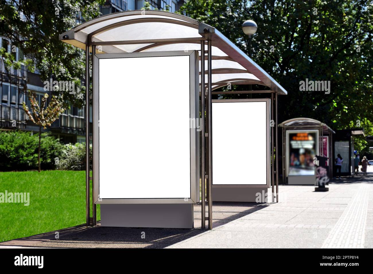 blank white ad and commercial billboard panel. mockup base. empty ...