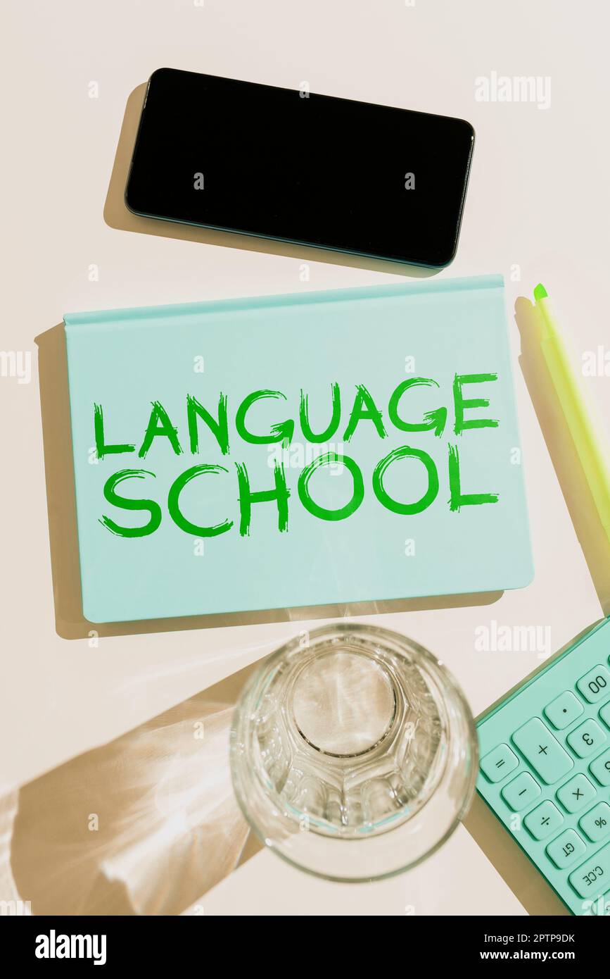 Conceptual display Language School, Word for educational institution ...
